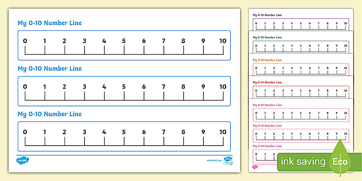 Colourful Number Lines 0-10 (teacher made) - Twinkl