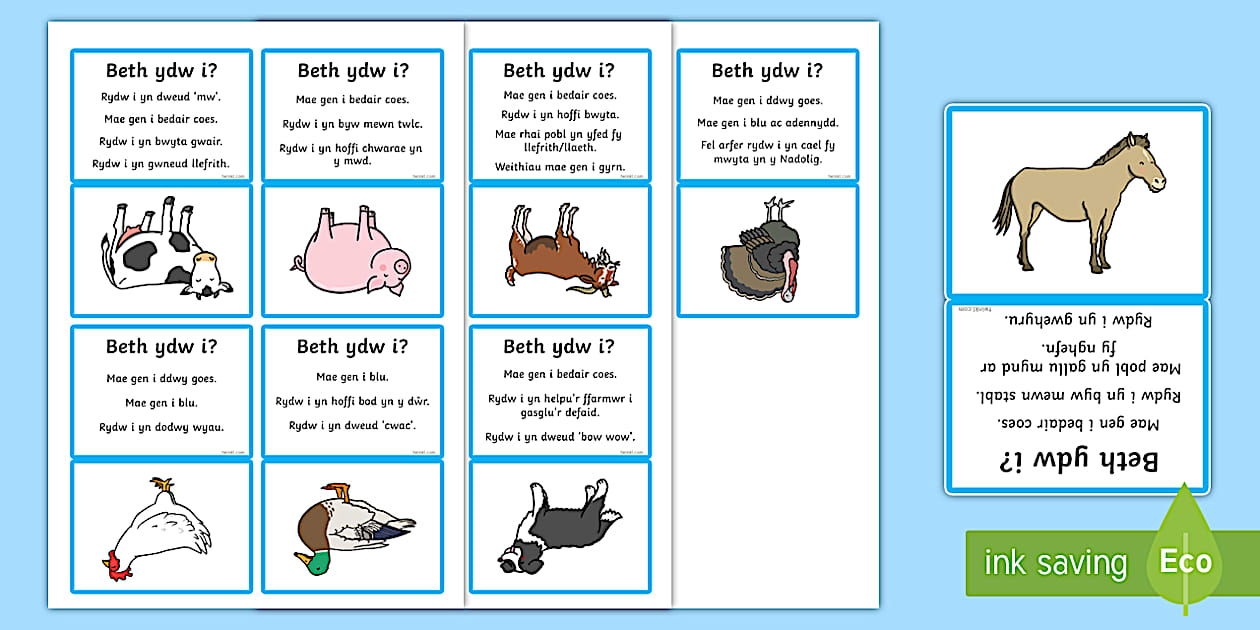 Farm Animals What Am I? Game | Welsh Games for Kids - Twinkl