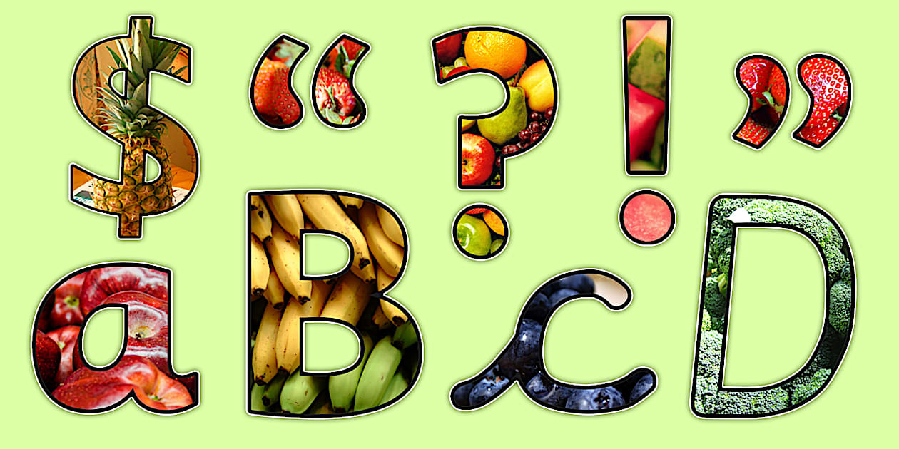 Healthy Eating Themed Photo Display Lettering
