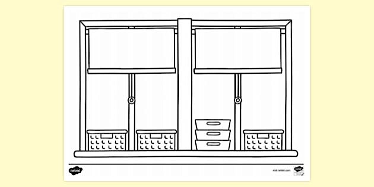 Classroom Window Colouring Sheet | Colouring Sheets - Twinkl