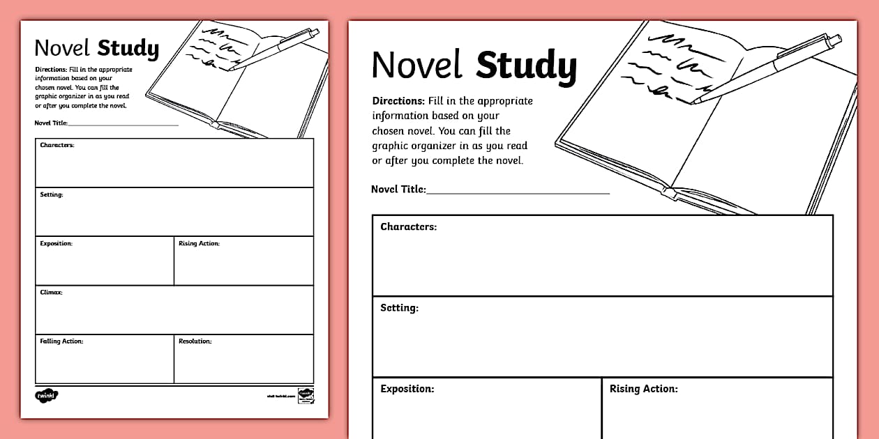 Novel Study Graphic Organizer for 3rd-5th Grade - Twinkl