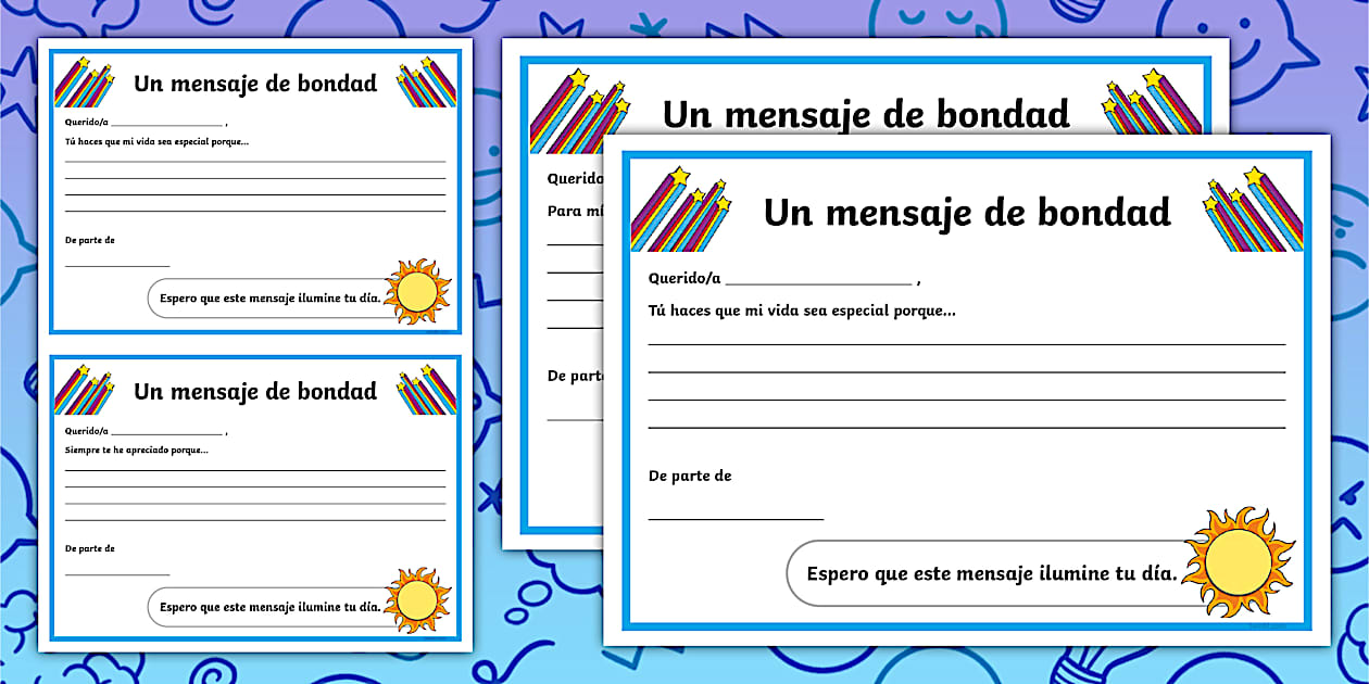 Tarjetas de actividad: Un mensaje de bondad - Twinkl