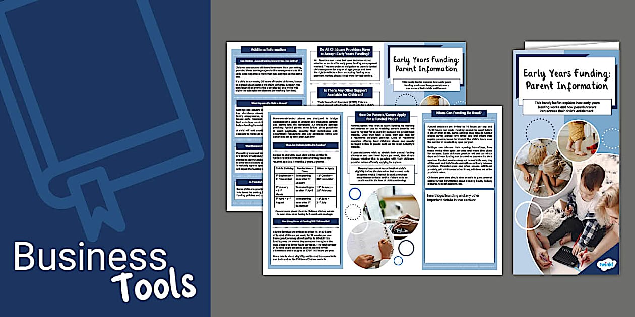 Early Years Funding: Parent Information Leaflet - Twinkl