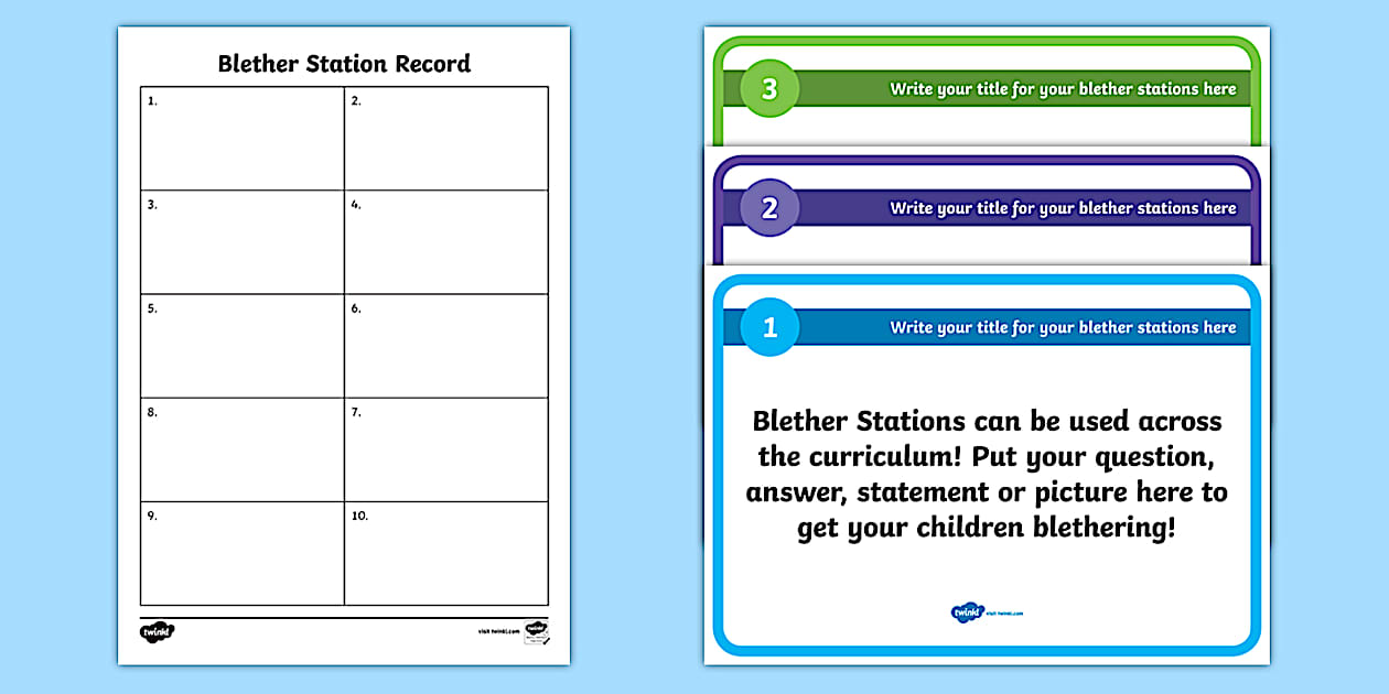 Editable Blether Stations Poster (Hecho por educadores)