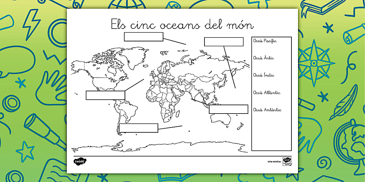 Fitxa d'activitat: Els 5 oceans del món - Català