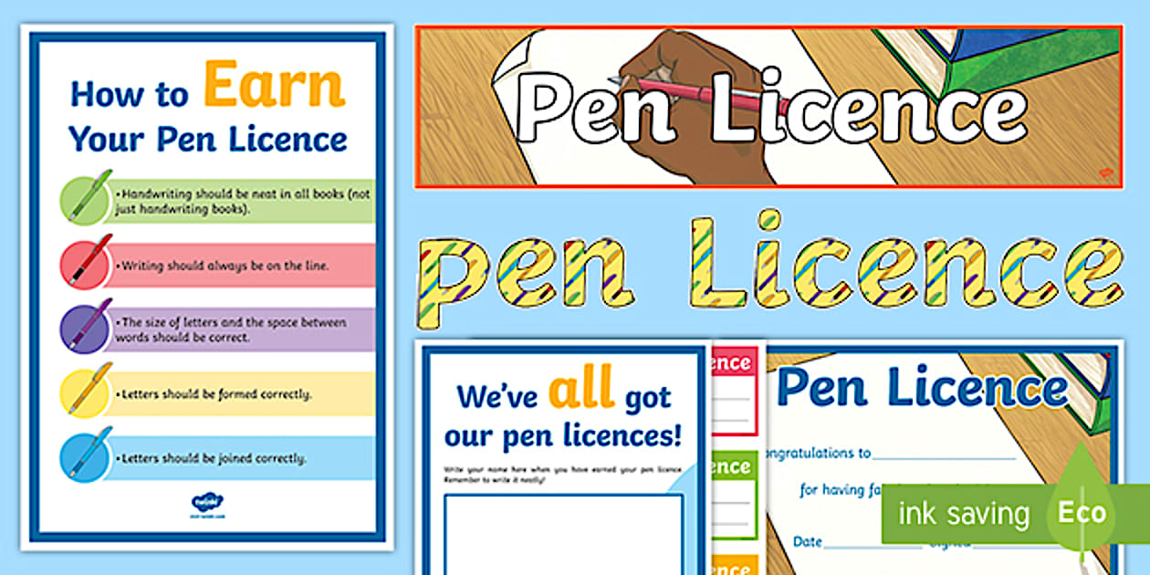 Pen Licence Display Pack (teacher made) - Twinkl