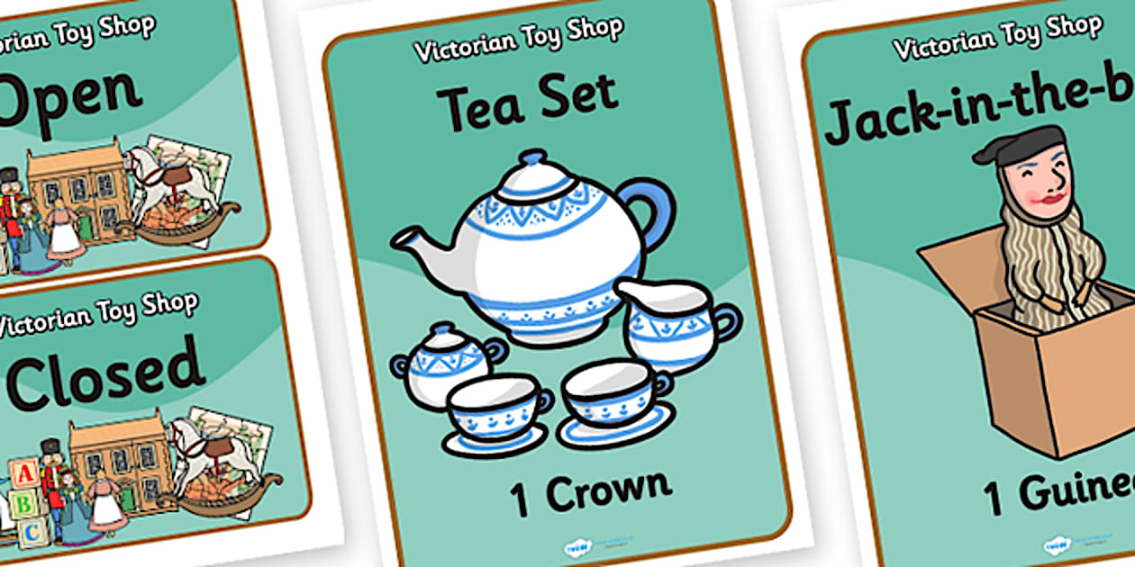 Victorian Toy Shop Role Play Signs (teacher made) - Twinkl