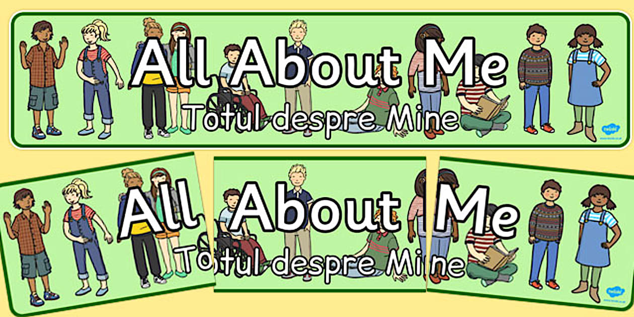 All About Me Display Banner Romanian Translation - Twinkl