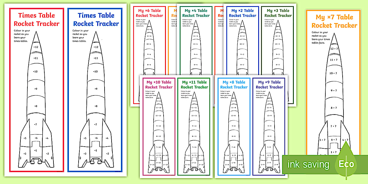 Times Tables Rocket Trackers Resource Pack - Twinkl