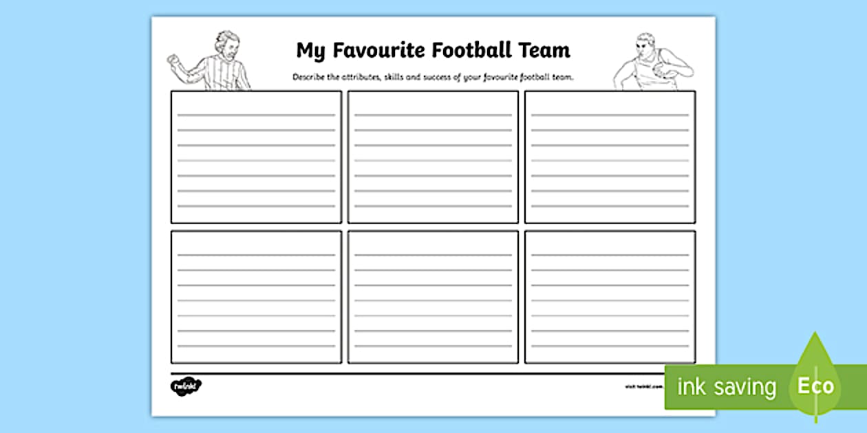 Football Team Description Writing Template (teacher made)