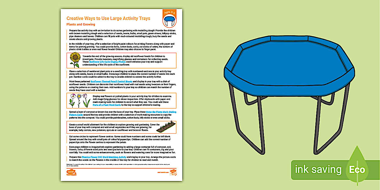 EYFS Ages 3-5 Large Activity Trays: Plants and Growing