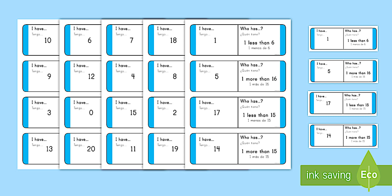 One More One Less Loop Cards English/Spanish - One More One Less Loop Cards