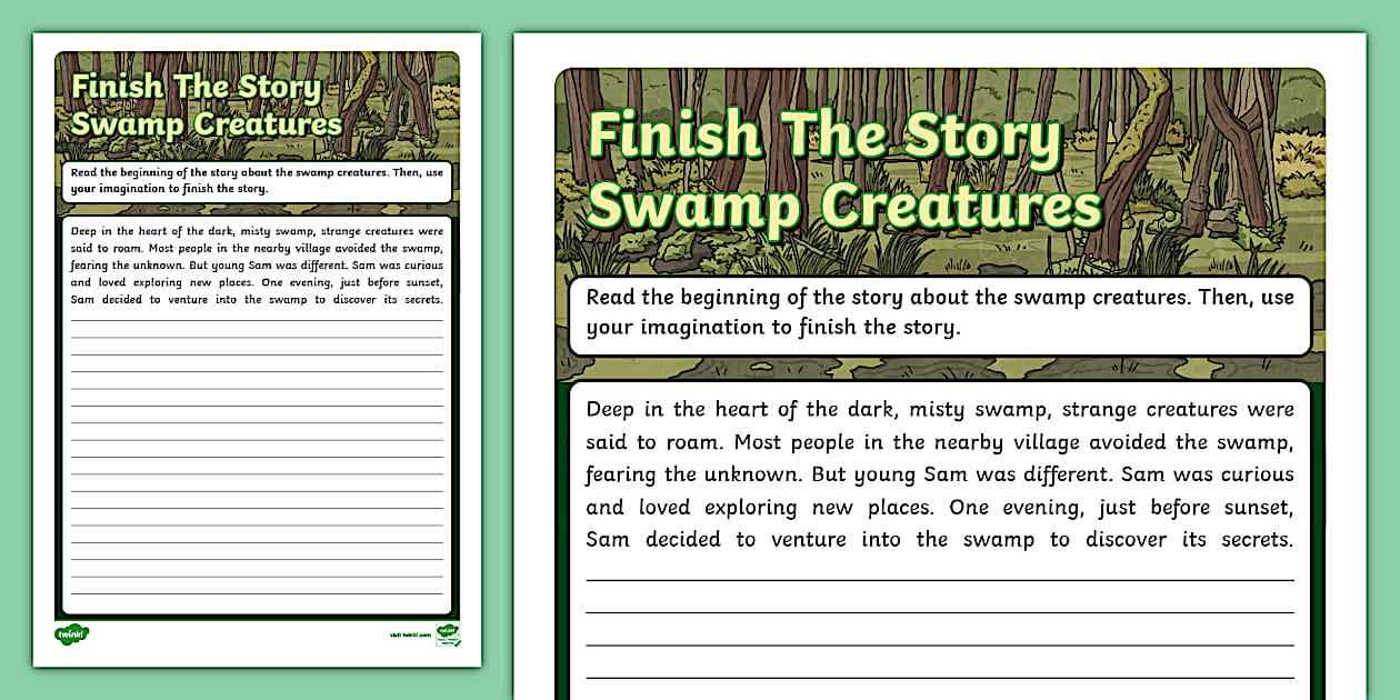 Finish the Swamp Creatures Story Writing Activity - Twinkl
