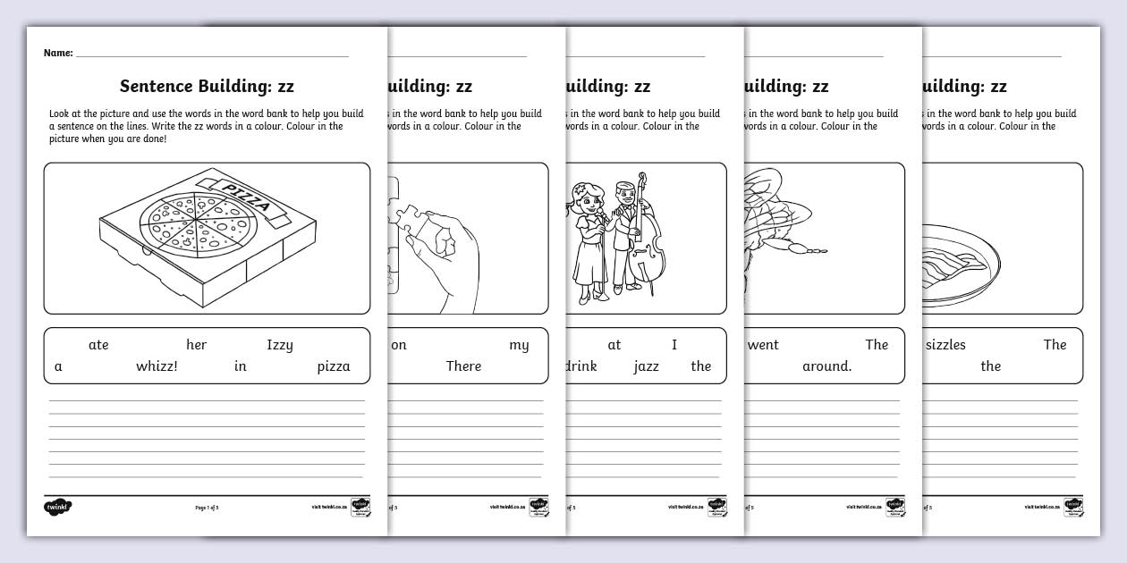 Phonics Sentence Building: -zz (Hecho por educadores)