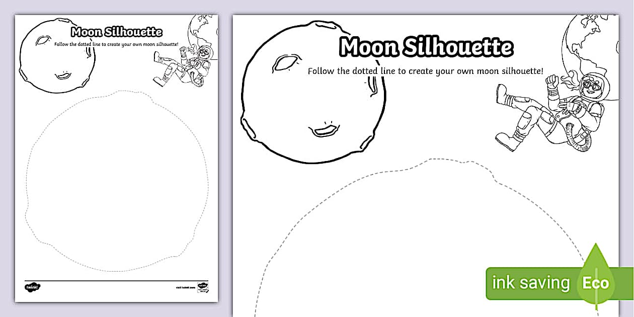 Moon Silhouette Drawing Activity (teacher made) - Twinkl
