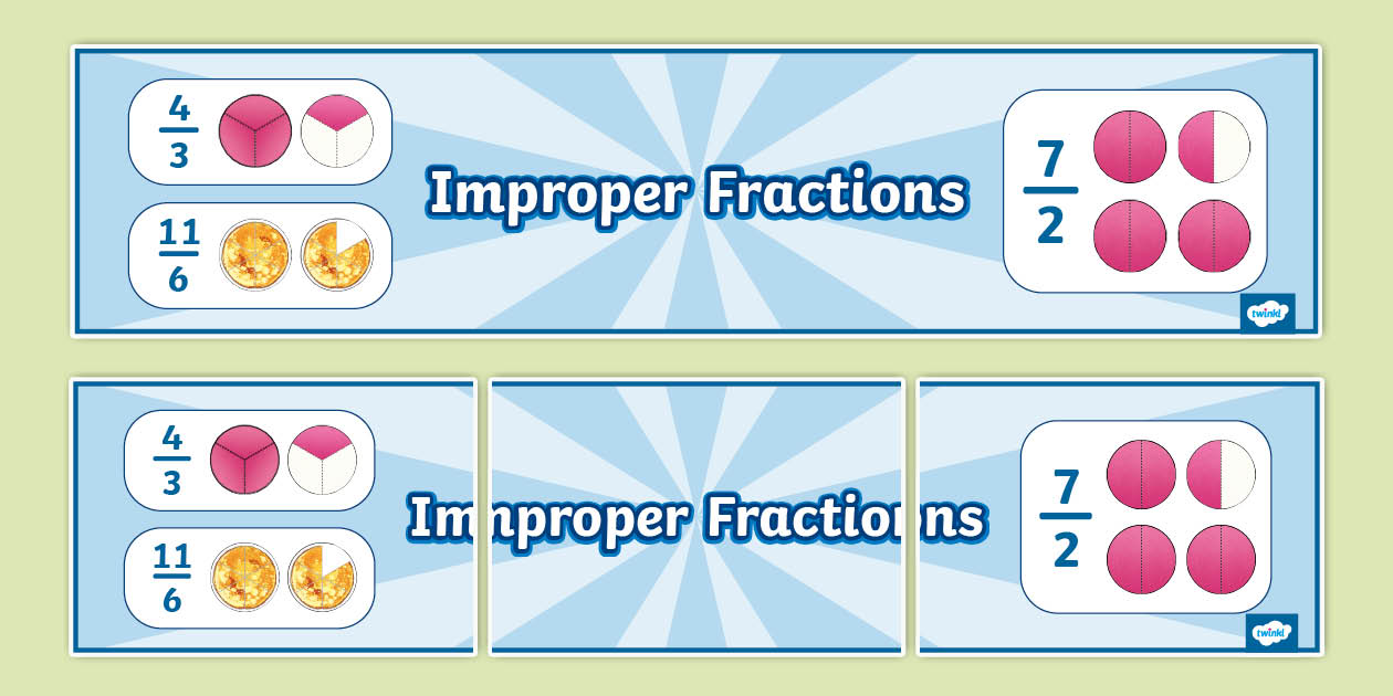 👉 Improper Fractions Display Banner (teacher made)