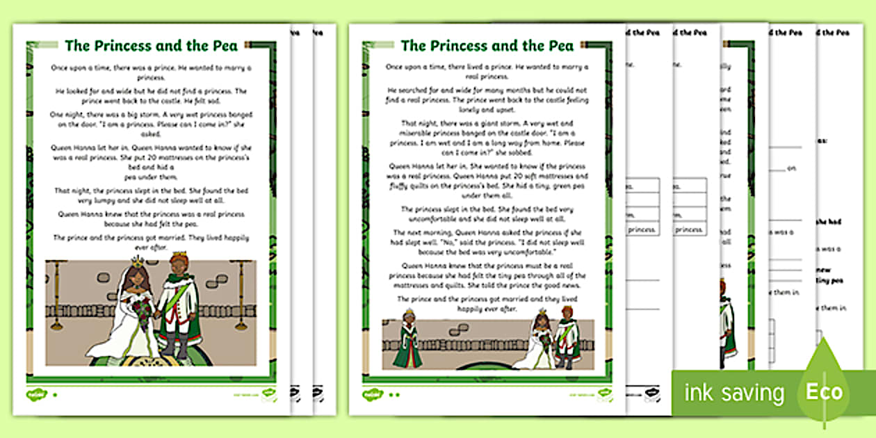 The Princess and the Pea Reading Comprehension - Twinkl
