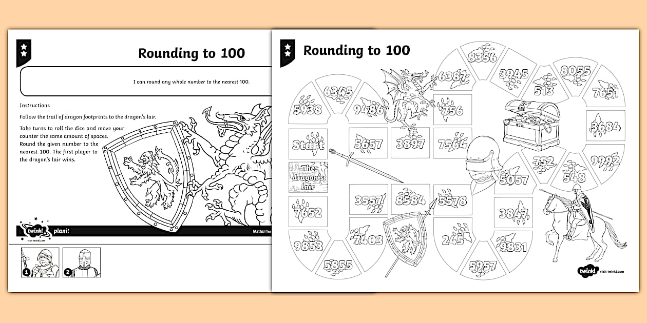 Rounding to the Nearest 100 Differentiated Game - Twinkl