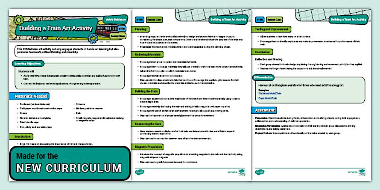 Building a Train Art Activity Adult Guidance
