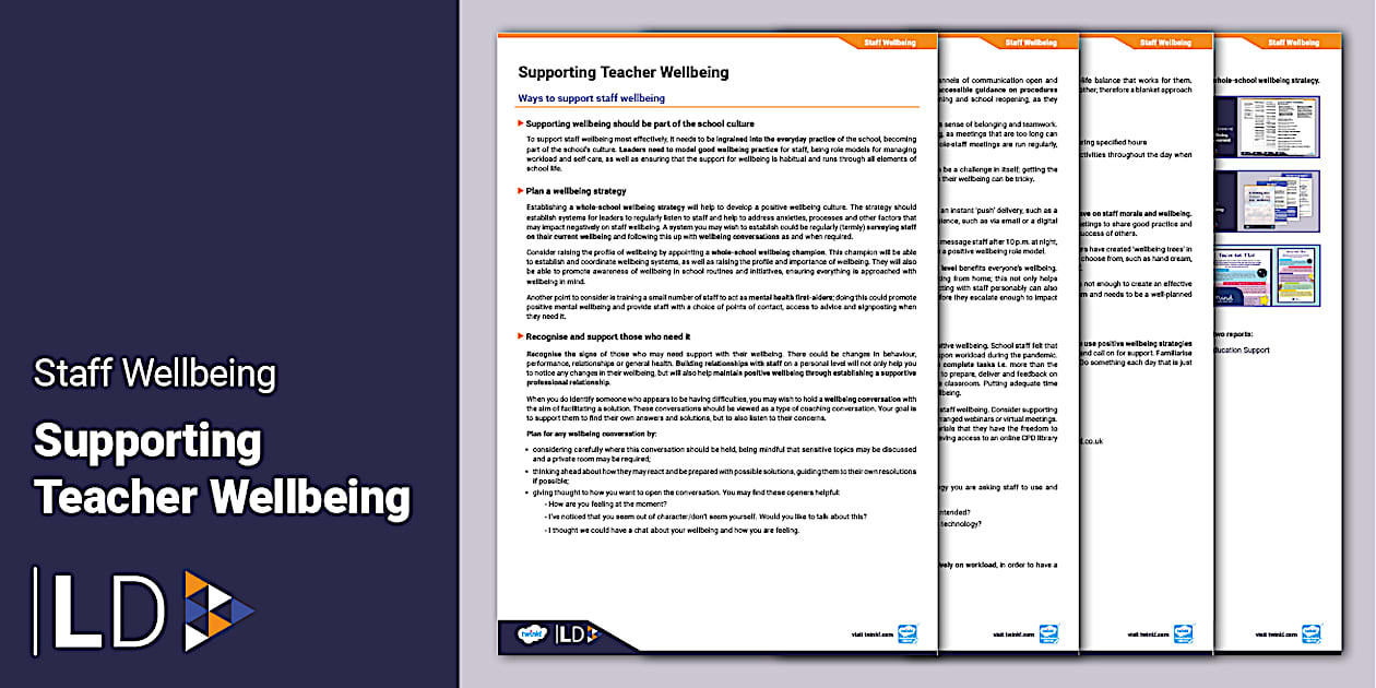 Supporting Teacher Wellbeing (teacher made) - Twinkl