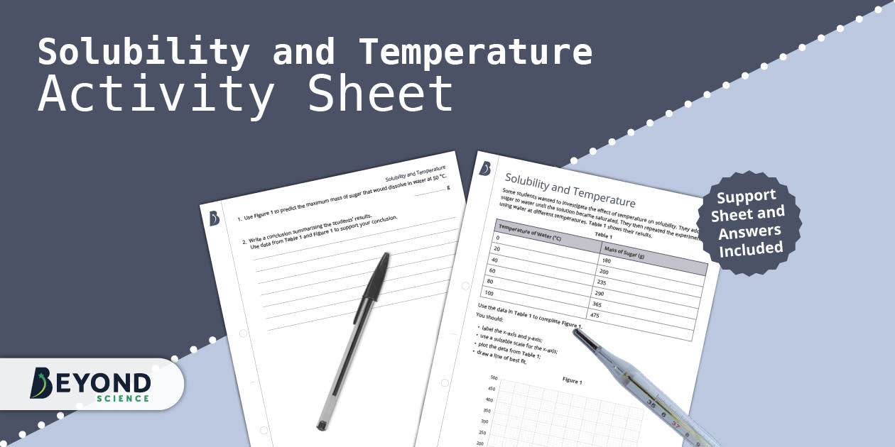Solubility and Temperature Worksheet | Science | Beyond