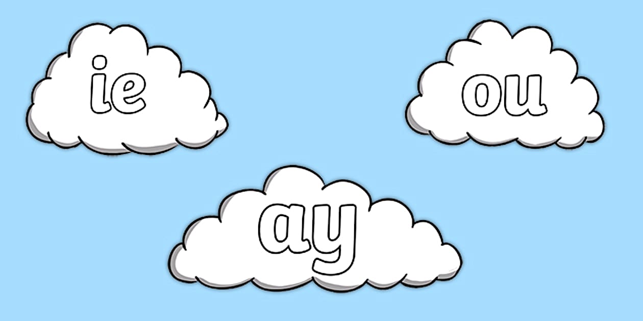 Cursive Phase 5 Sounds on Clouds (teacher made) - Twinkl