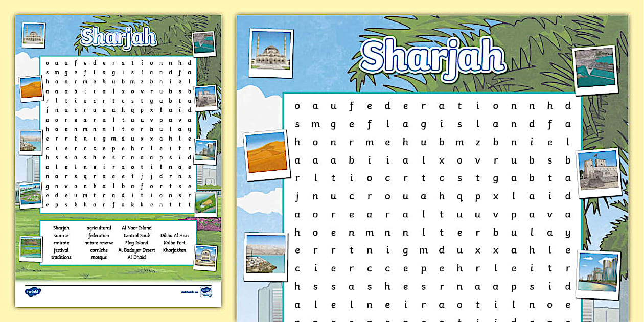 Sharjah Word Search (teacher made) - Twinkl
