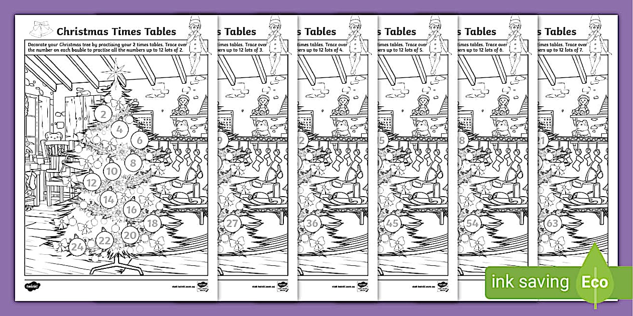 Christmas Times Tables - Twinkl
