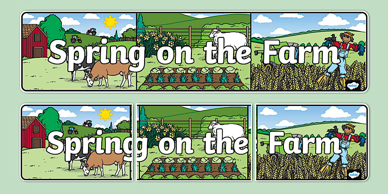Spring on the Farm Display Banner (teacher made) - Twinkl