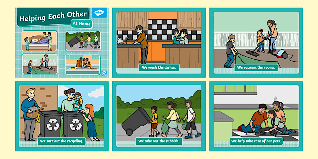 Helping Each Other at Home (teacher made) - Twinkl