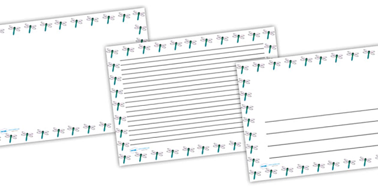 Editable Dragonfly Full Page Borders (Landscape) - Twinkl