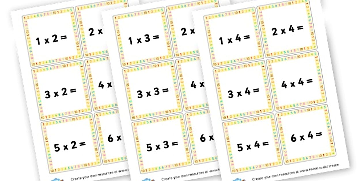 Multiplication Questions Cards (Hecho por educadores)