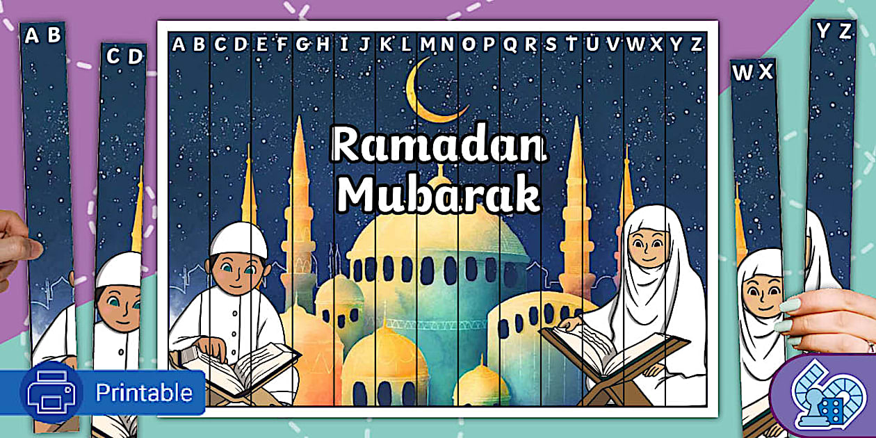 Ramadan Sequence Vertical Puzzle Game - English Alphabet