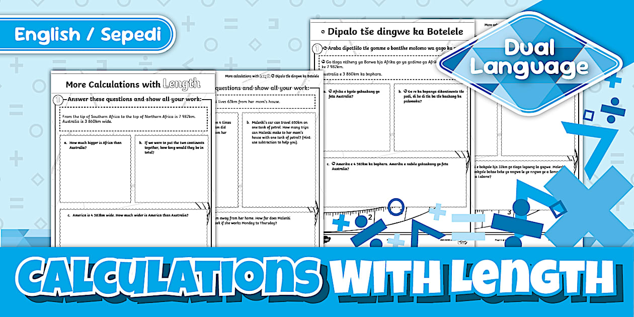 Grade 4 Maths More Calculations with Length Sepedi/English