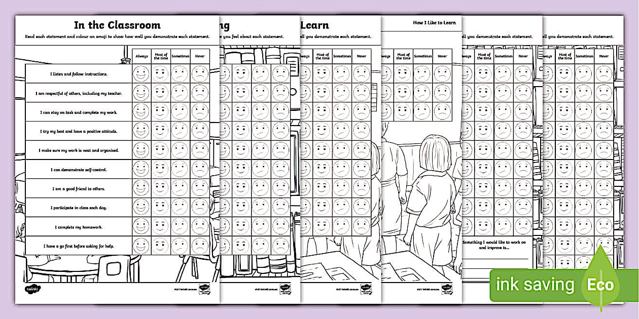 Back to School Self Assessment Template | Primary Resources