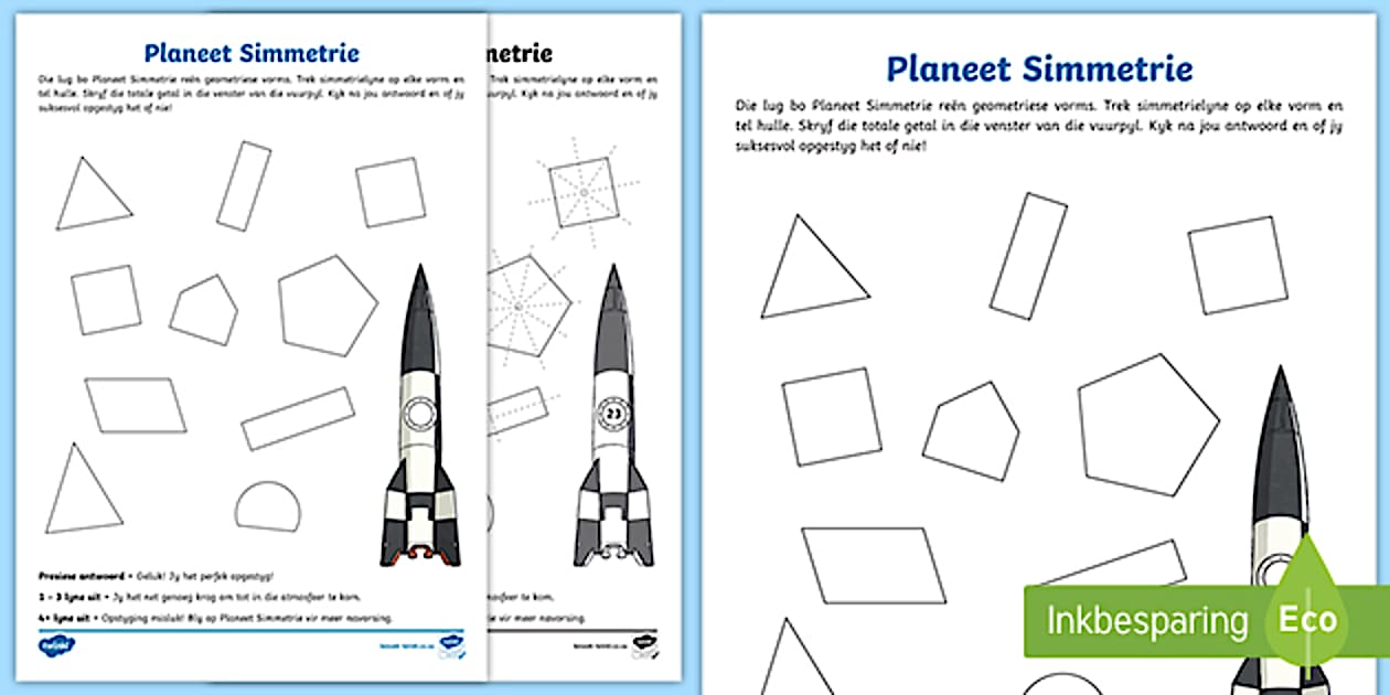Simmetrie Planeet Aktiwiteit (Teacher-Made) - Twinkl