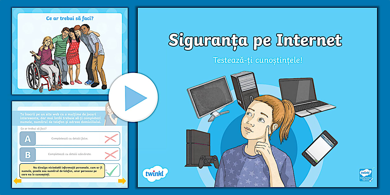 Siguranța pe Internet – Chestionar PowerPoint 9-12 ani
