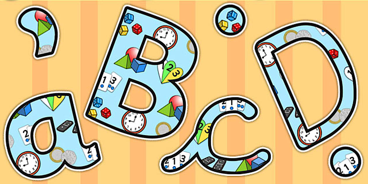 Cursive Number Area Themed Display Lettering (teacher made)