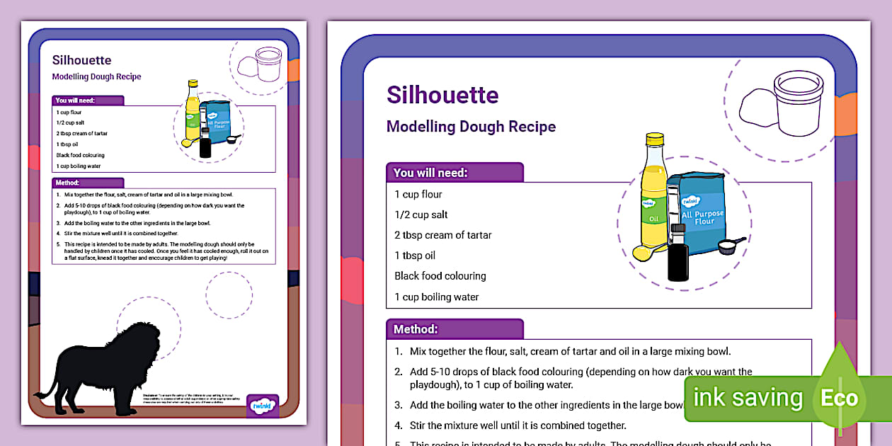 Silhouette Modelling Dough Recipe | Twinkl (teacher made)