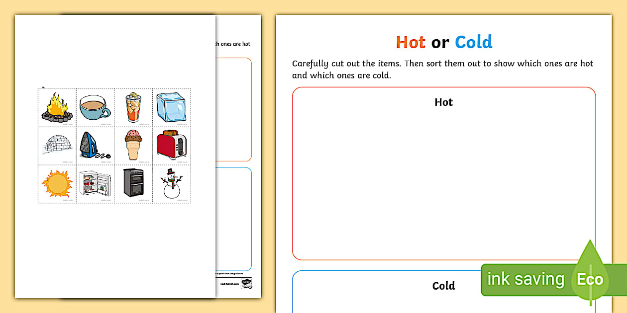 Hot or Cold Sorting Activity (teacher made) - Twinkl