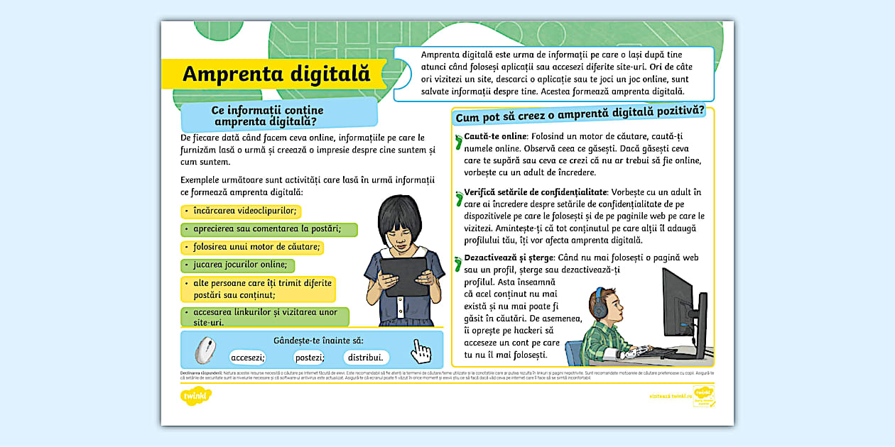 Amprenta digitală – Fișă informativă (teacher made)