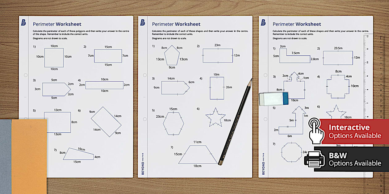 Differentiated Perimeter Worksheet (Lehrer gemacht) - Twinkl