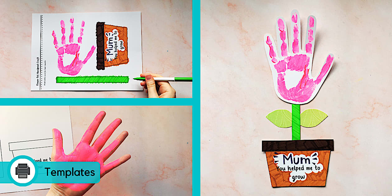 Mothers Day Handprint Flower Craft | Mothers Day Card Craft