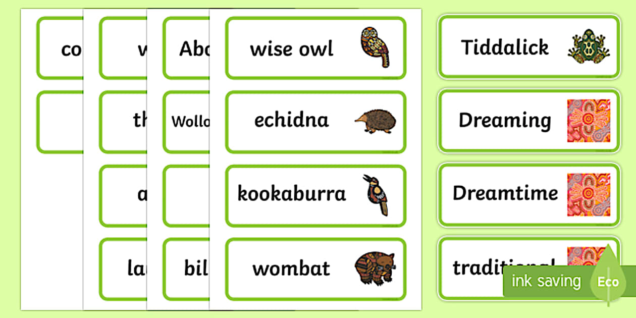 VIC Tiddalick the Frog Word Cards (teacher made) - Twinkl