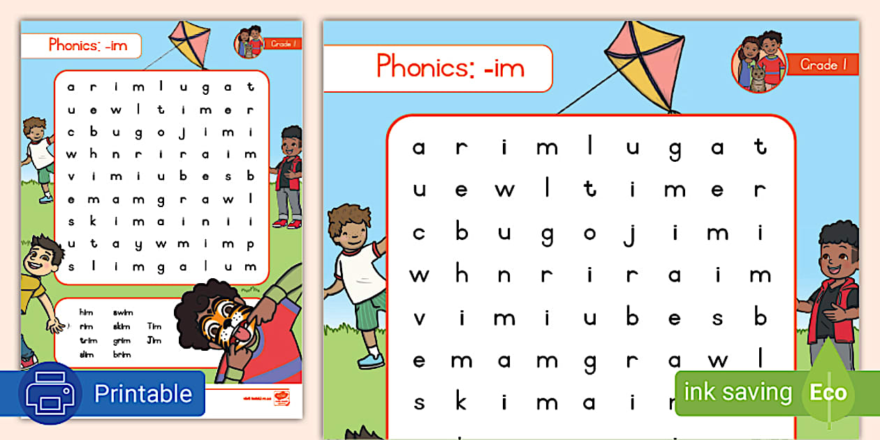 Grade 1 Phonics: -im Wordsearch (Teacher-Made) - Twinkl