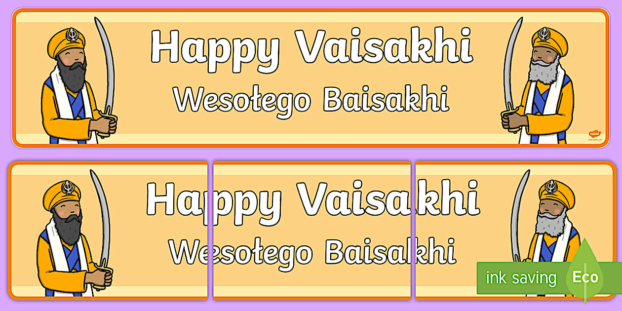 Happy Vaisakhi Display Banner English/Polish - Happy Vaisakhi Display ...