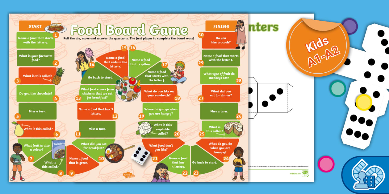 Twinkl ESL Food Board Game (teacher made) - Twinkl