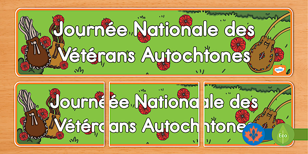 National Indigenous Veterans Day banner French - Twinkl