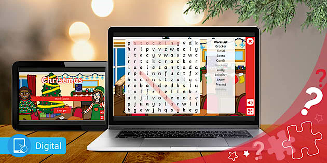 Interactive Christmas Themed Word Search | Twinkl Go!