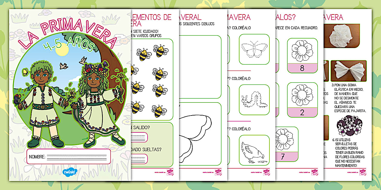 Cuadernillo de actividades: La primavera - Educación Infantil